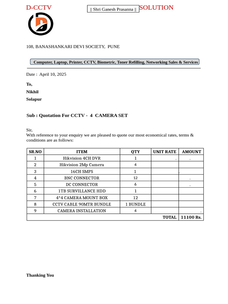 CCTV Quote Dnyansmpada Prashala | PDF