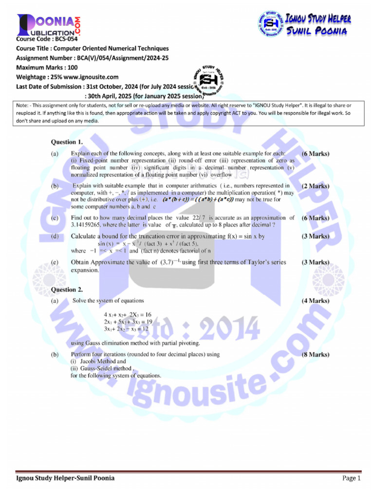 BCS 054 2024 25 | PDF