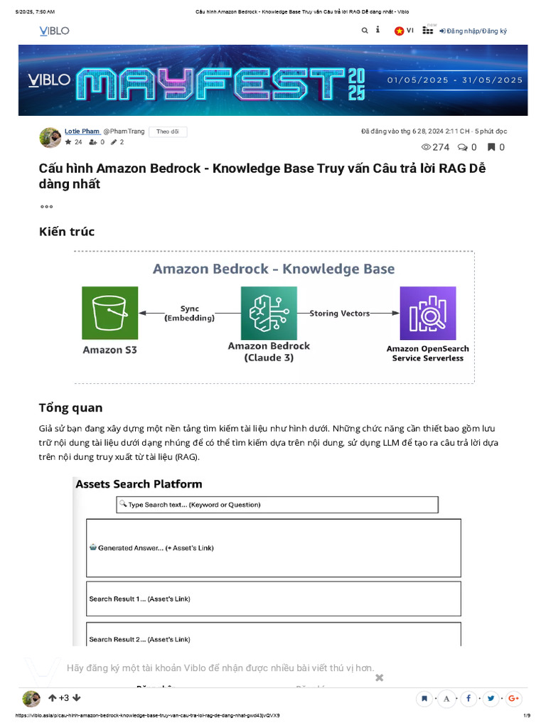 Cấu hình Amazon Bedrock - Knowledge Base Truy vấn Câu trả lời RAG Dễ dàng nhất - Viblo | PDF