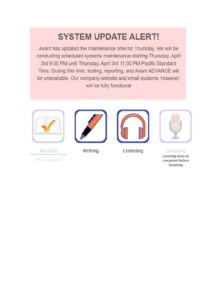 4 - 1 Avant Practice Test Completion Check | PDF