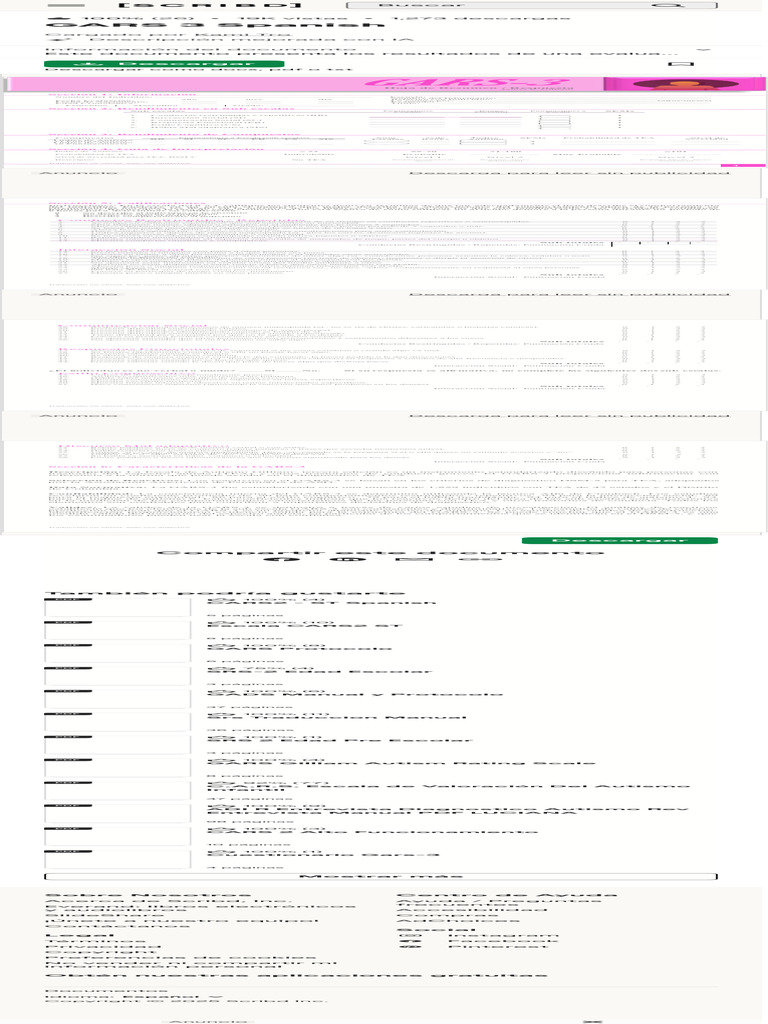 GARS 3 Spanish PDF Espectro Autista Sicología | PDF | Autismo | Validez (Estadísticas)