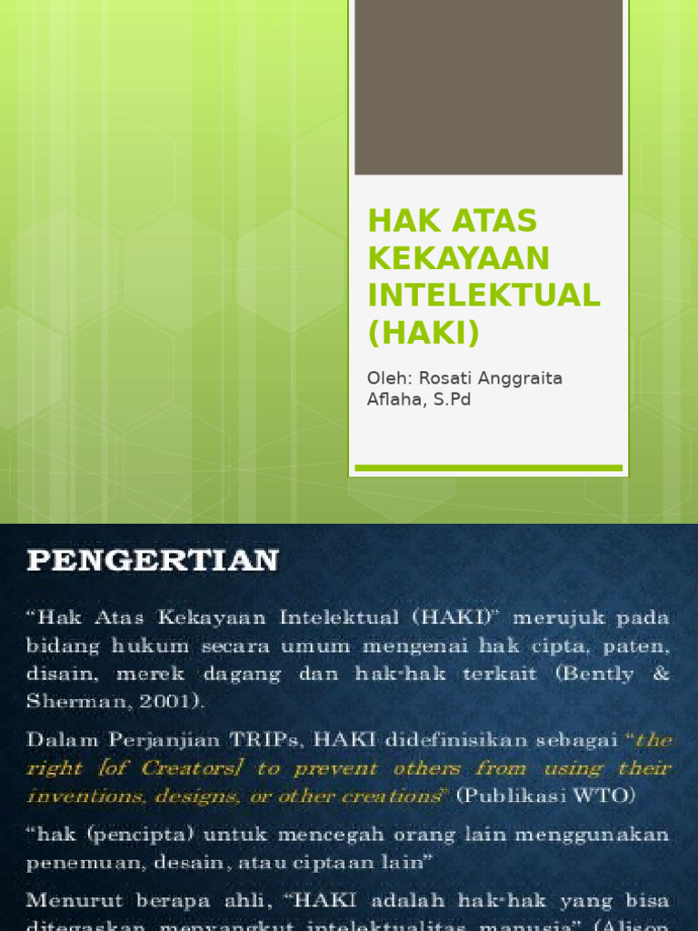 Hak Atas Kekayaan Intelektual (Haki) | PDF