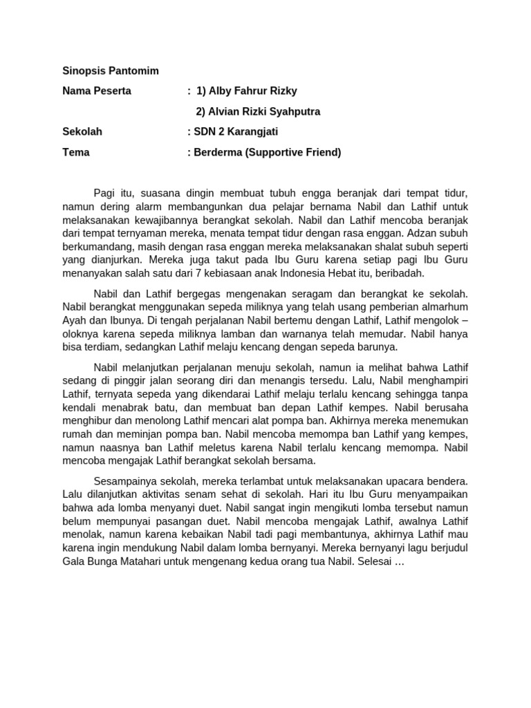 Sinopsis Pantomim | PDF