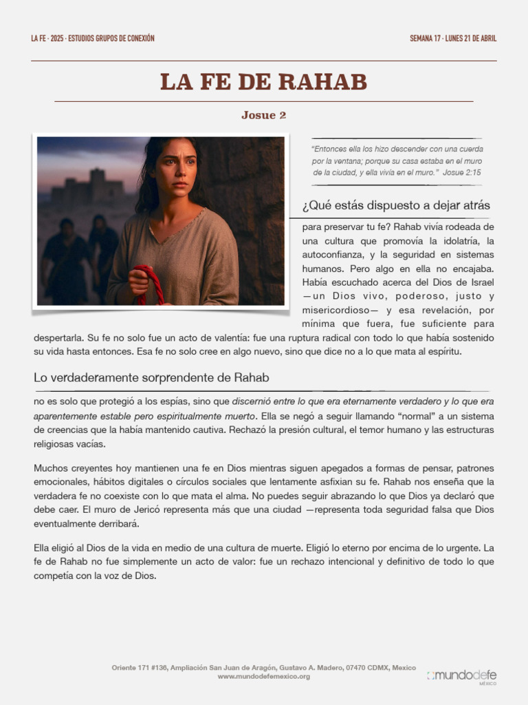 Semana 17 La Fe de Rahab | PDF | Fe | Dios