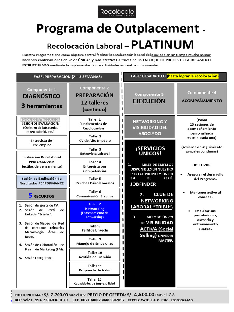 Programa de Outplacement PLATINUM PERU | PDF | Business