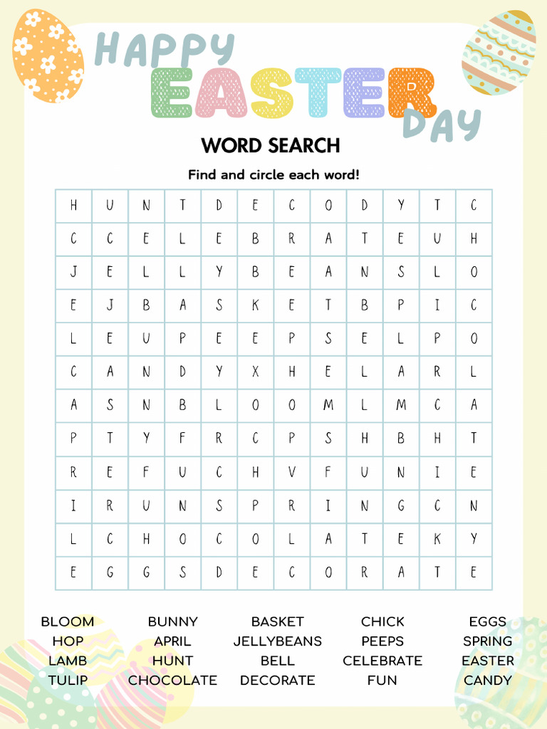 Easter Day Word Search 25 | PDF