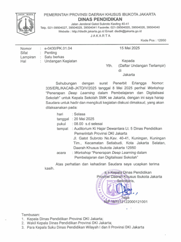 Undangan Kegiatan Deep Learning | PDF