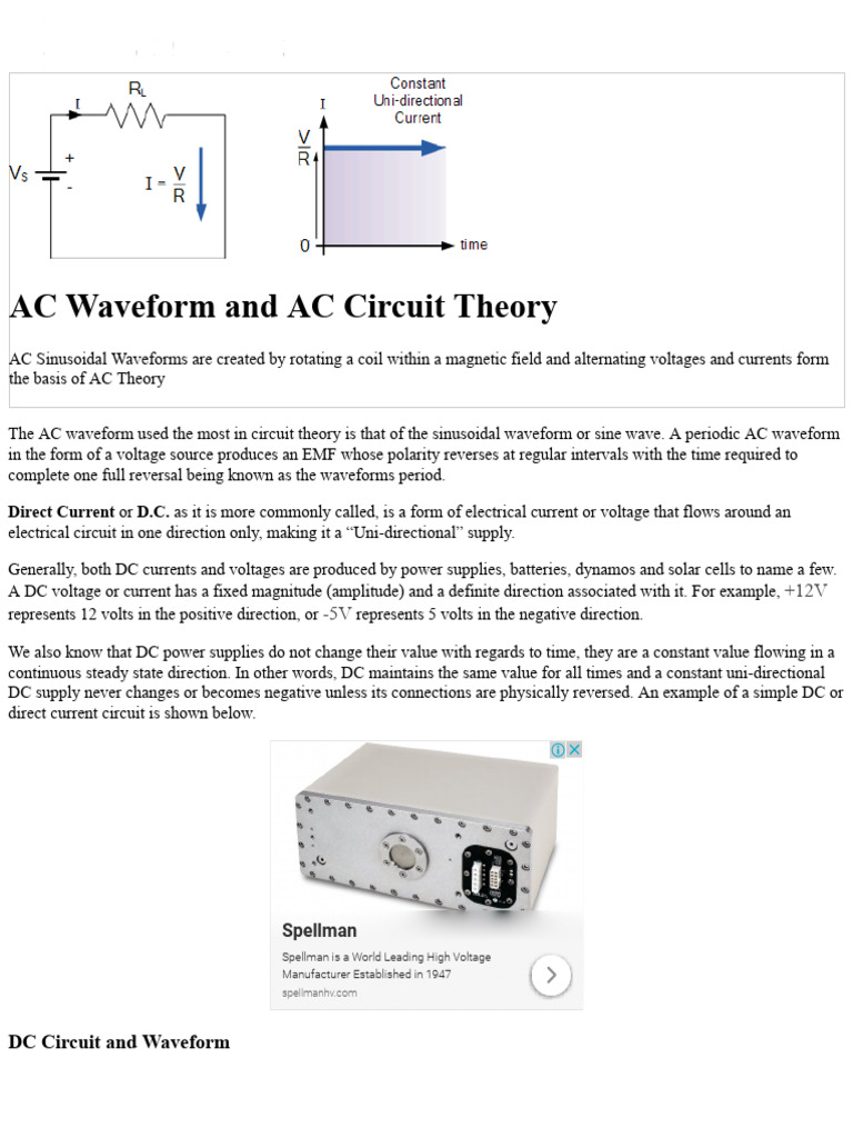AC Waveform | PDF | Root Mean Square | Hertz