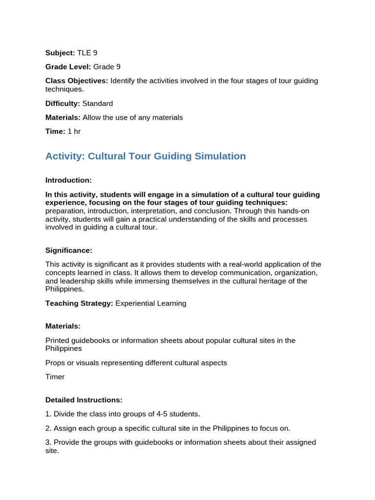 SARP TLE 9 LGS Activity 3 | PDF | Simulation | Learning