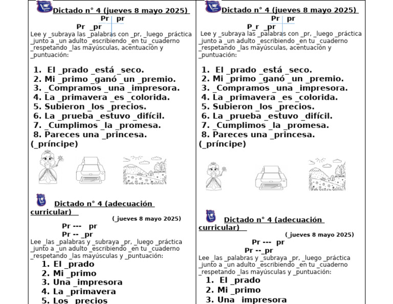 Dictado 4 PR | PDF