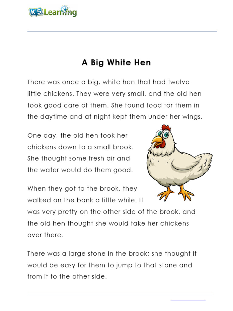 Reading Comprehension Worksheet Grade 2 Hen | PDF