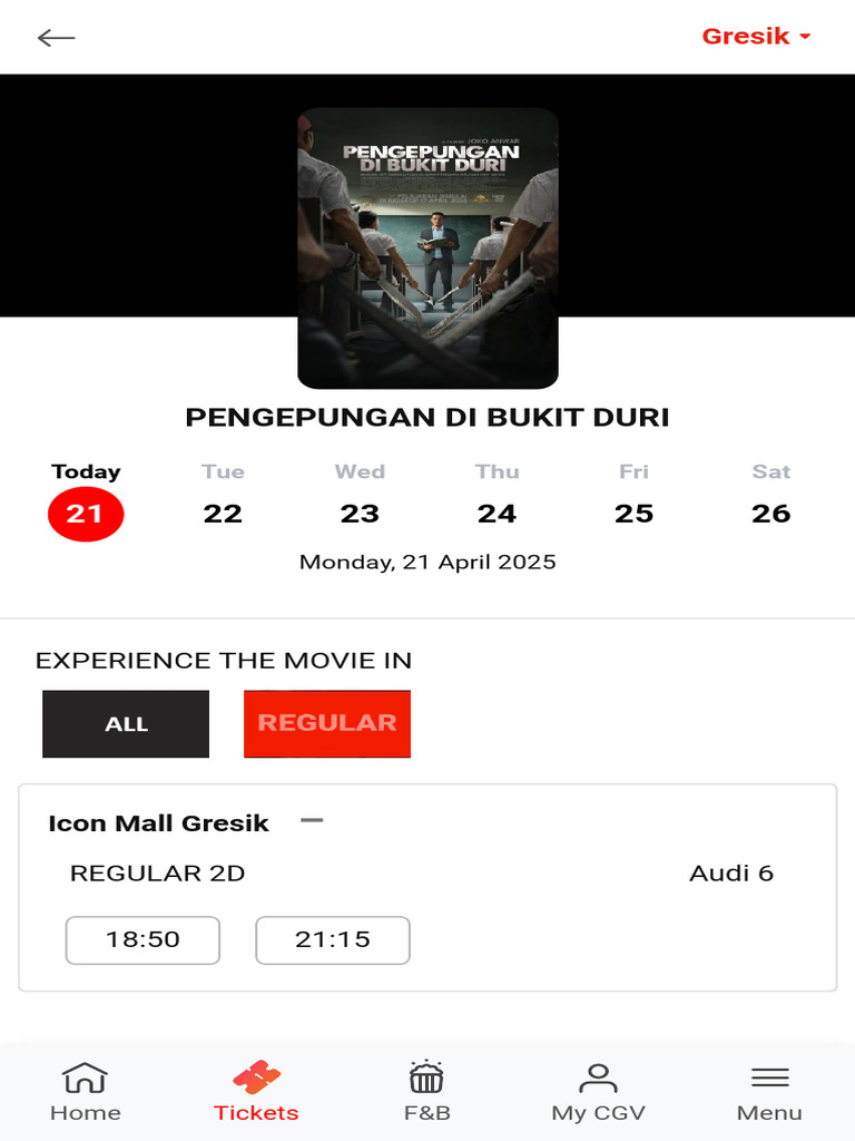 Jadwal Tayang Film PENGEPUNGAN DI BUKIT DURI - CGV Cinemas | PDF
