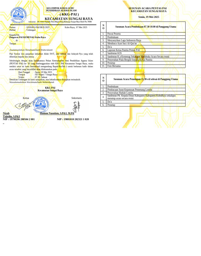 Undangan Pentas Pai 2025 | PDF