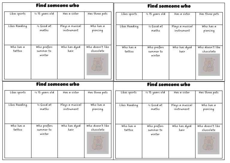 Find Someone Who | PDF