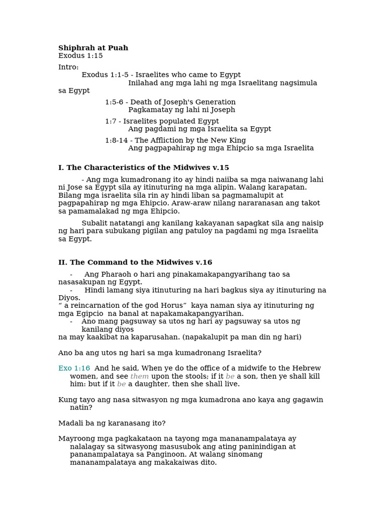 Shiphrah and Puah | PDF
