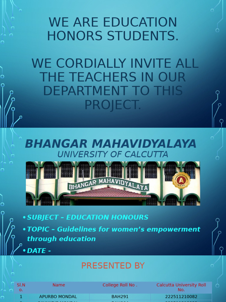 We Are Education Honors Students. We Cordially Invite All The Teachers ...