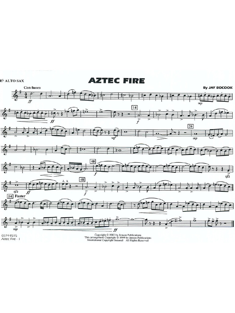 Aztec Fire - Alto Sax | PDF