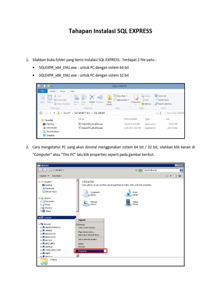 Petunjuk Instalasi SQL Server Express | PDF