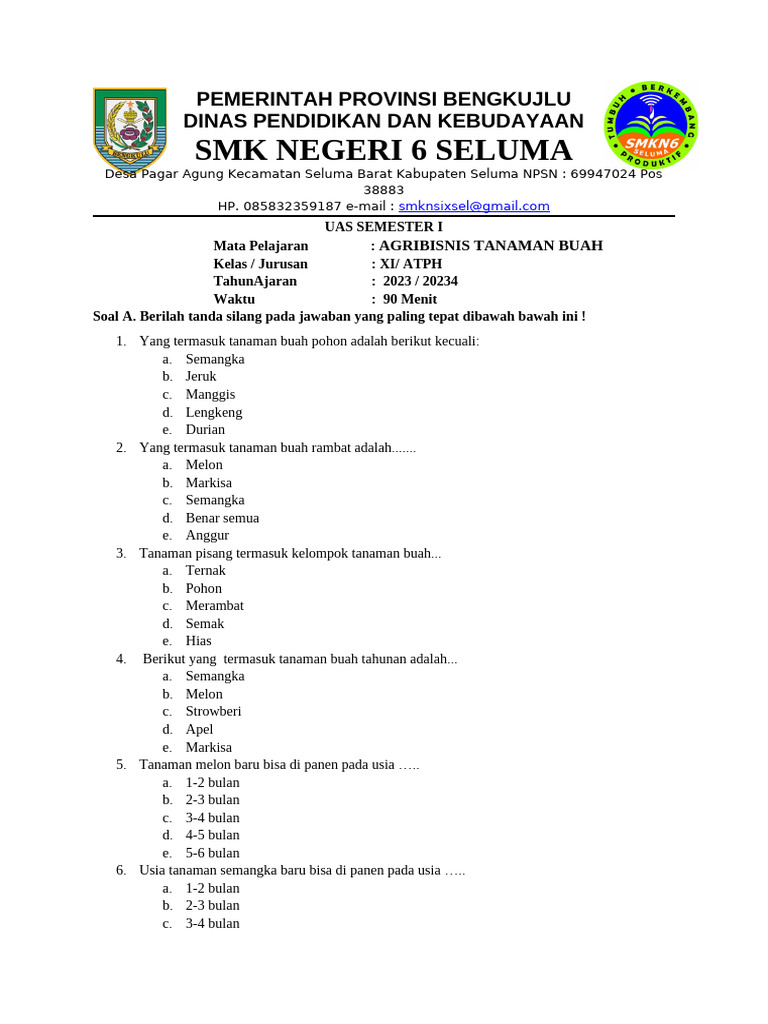 Soal UAS - Atb 2022 | PDF