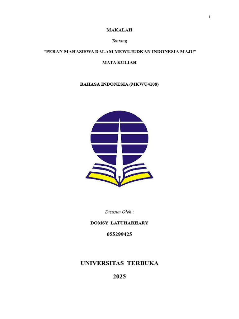 Peran Mahasiswa Wujudkan Indonesia Maju | PDF