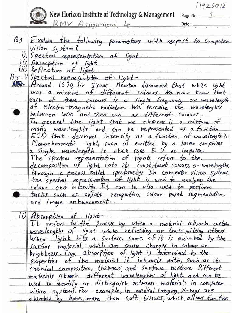 RMV Assignment 4, 11925012, 13 | PDF