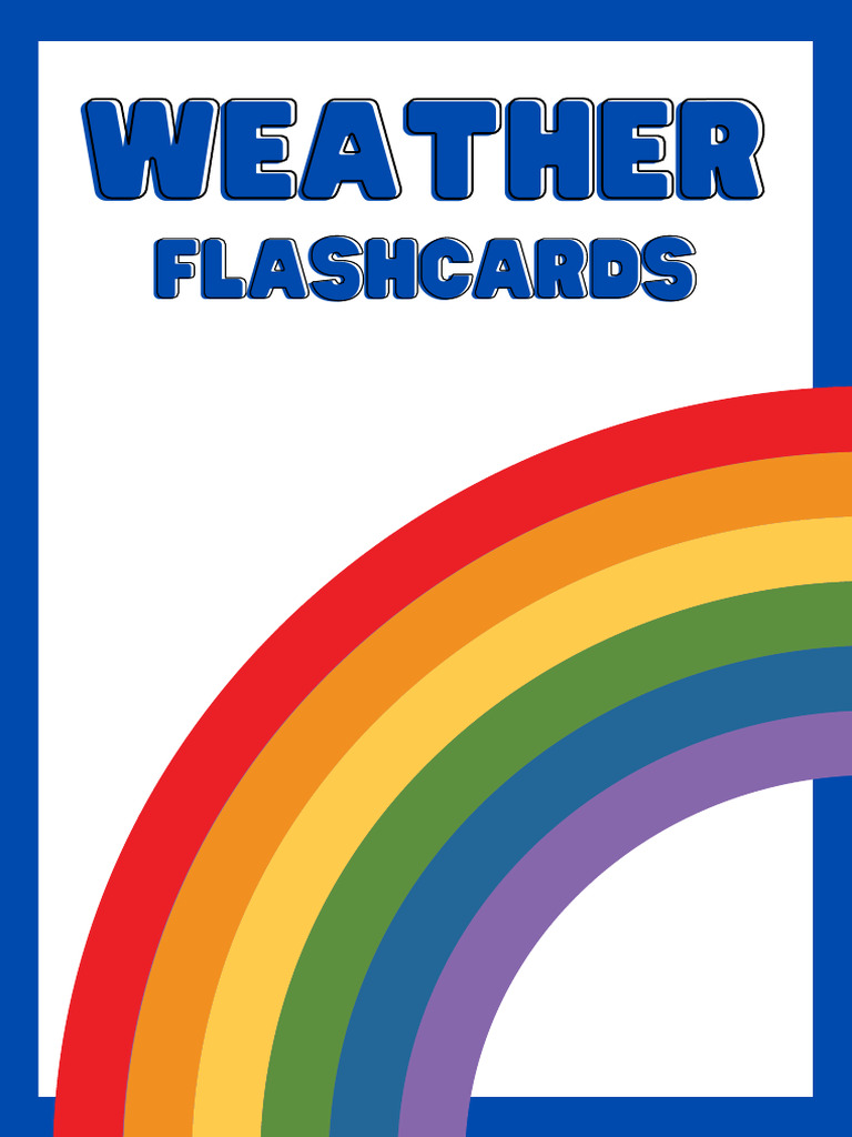 Colorful Illustrative Weather Flashcards | PDF