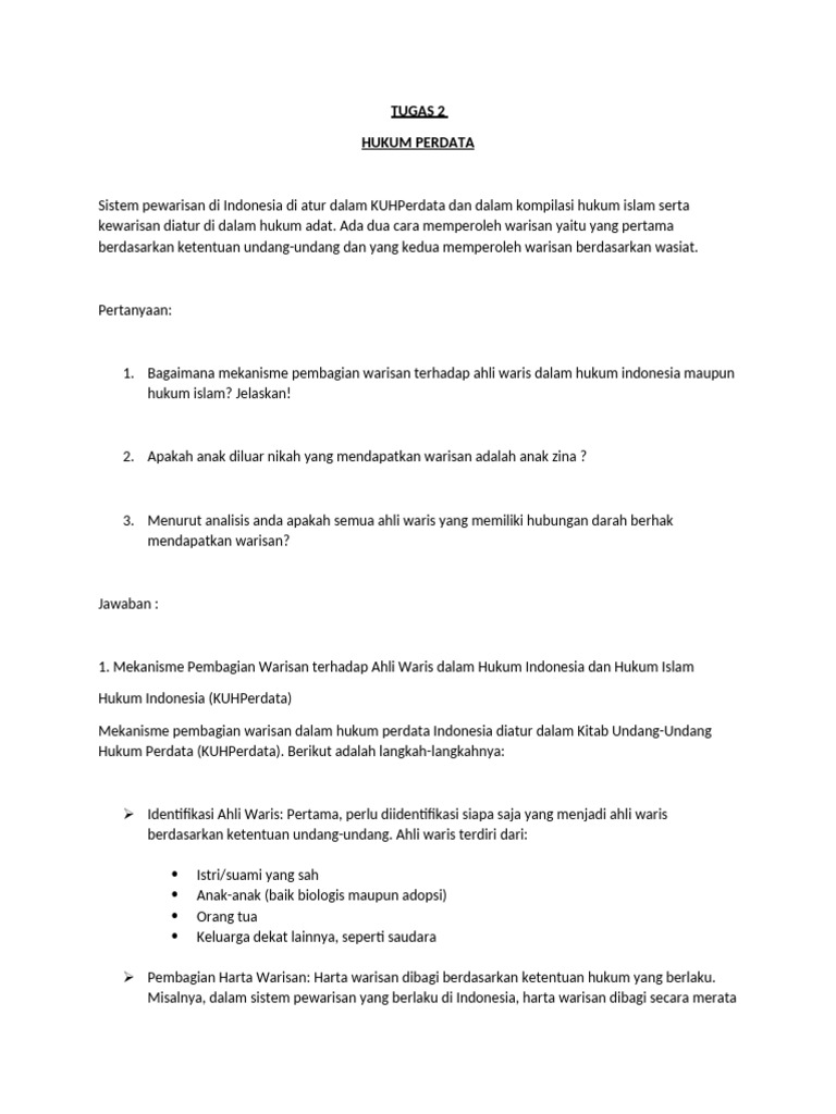 TUGAS 2 Hukum Perdata | PDF