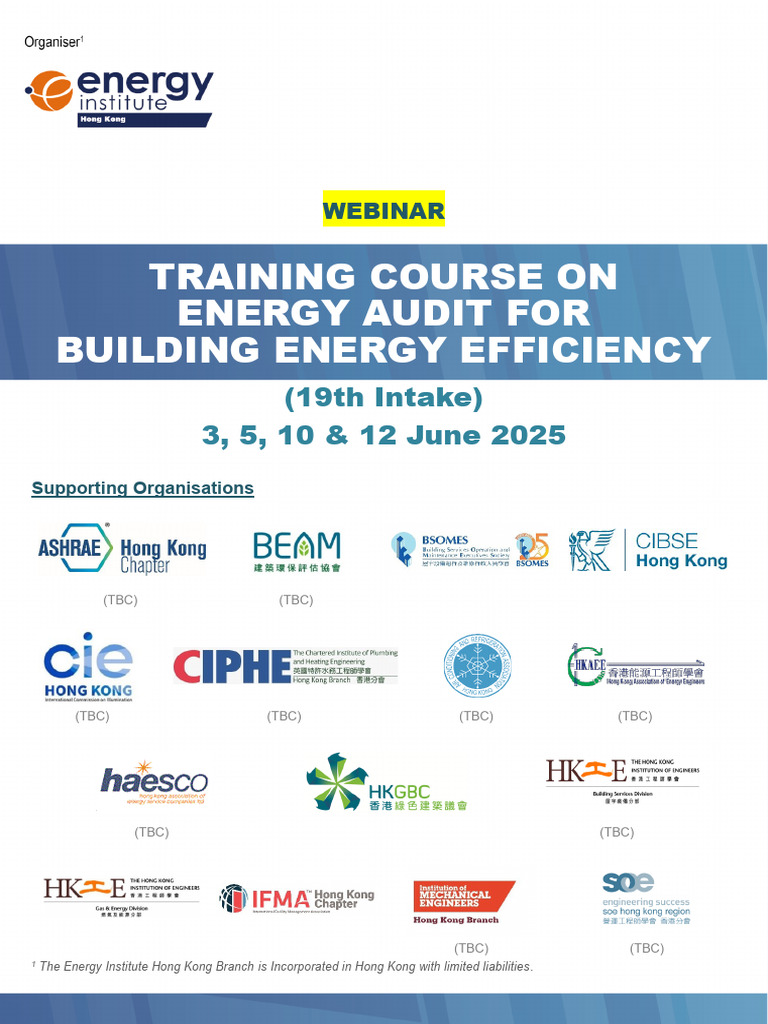 Energy Audit Course Flyer 19th Intake v20250331 | PDF | Water Heating ...