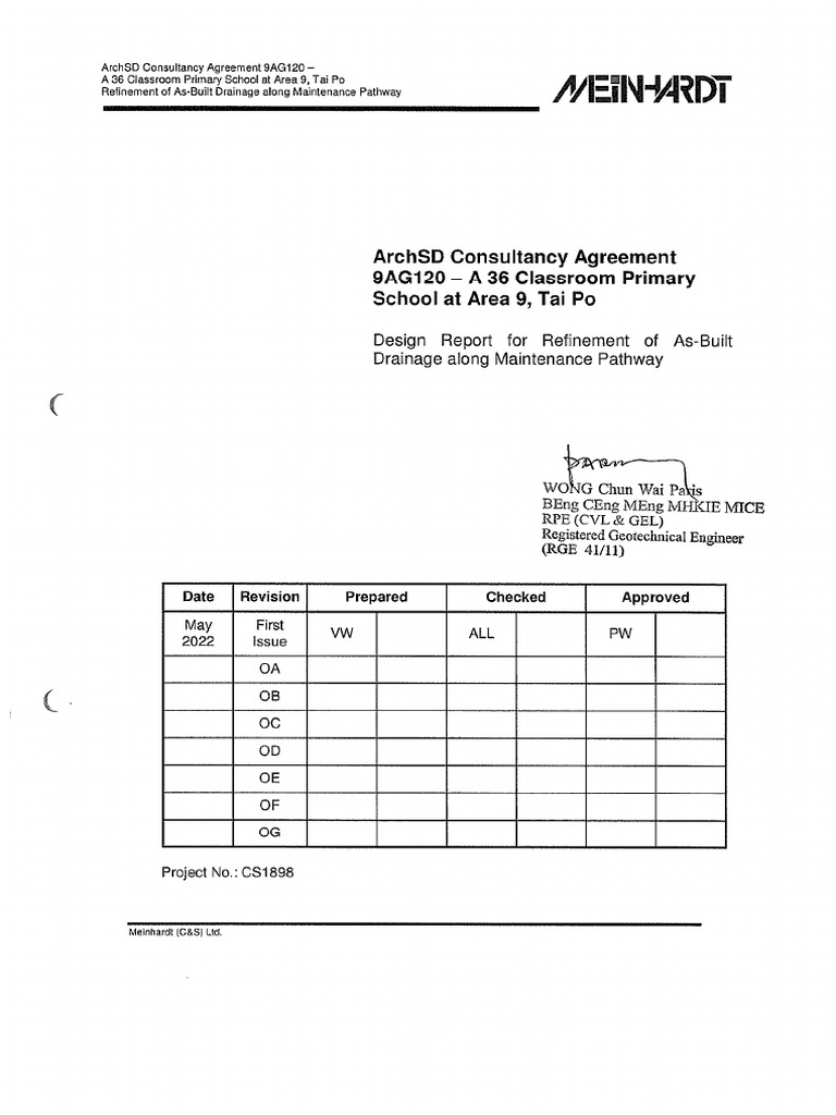 Design Report For Refinement of As-Built Drainage | PDF | Drainage | Water