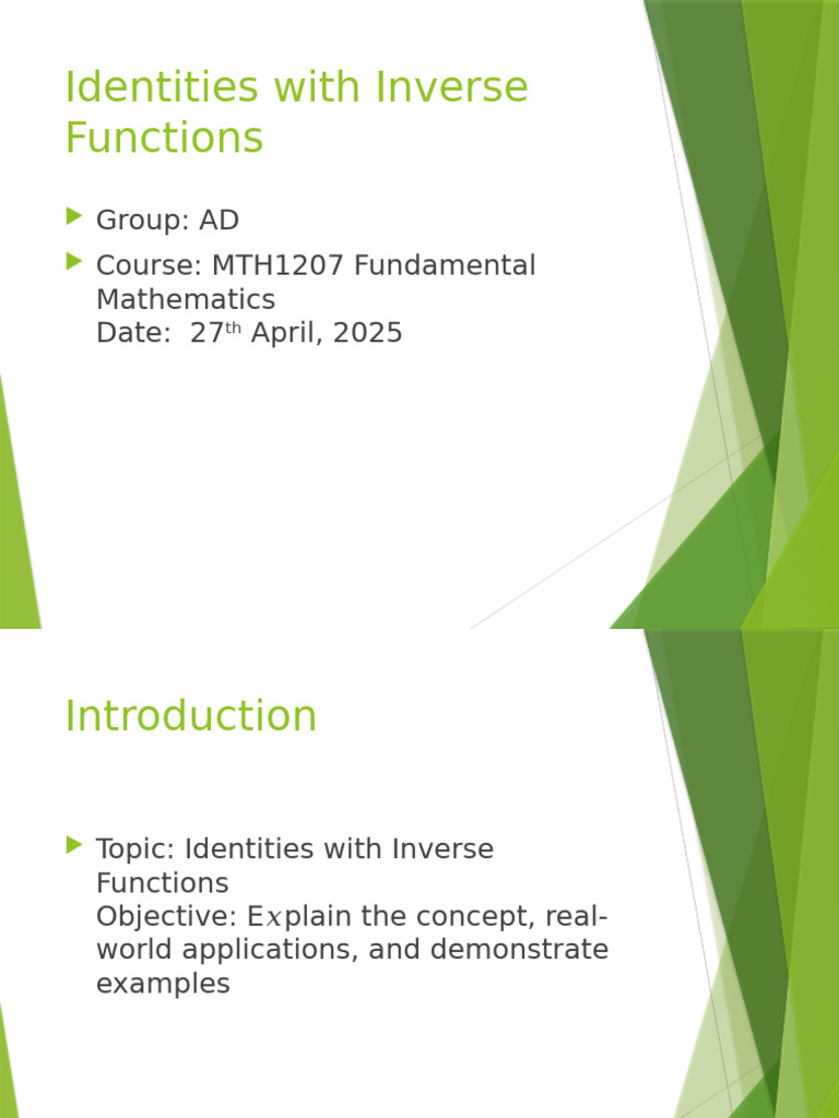 Identities With Inverse Functions | PDF | Trigonometry | Trigonometric Functions