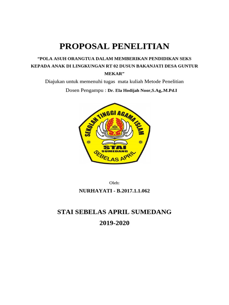 Contoh - Pengajuan Proposal Penelitian - Skripsi | PDF