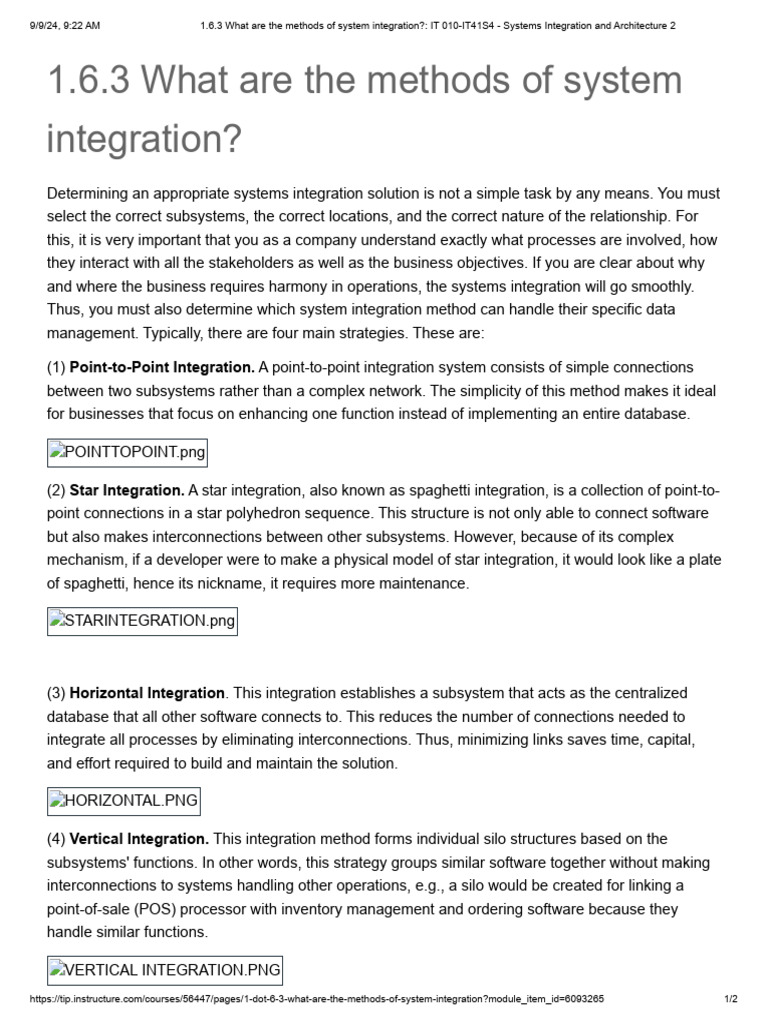 1.6.3 What Are The Methods of System Integration - IT 010 IT41S4 ...