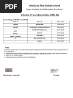 Mid Term Examination Schedule (Senior Secondary) 2025-2026 | PDF