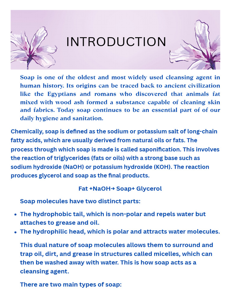 ? Chemistry Investigatory Project On Making and Testing of Soap | PDF ...