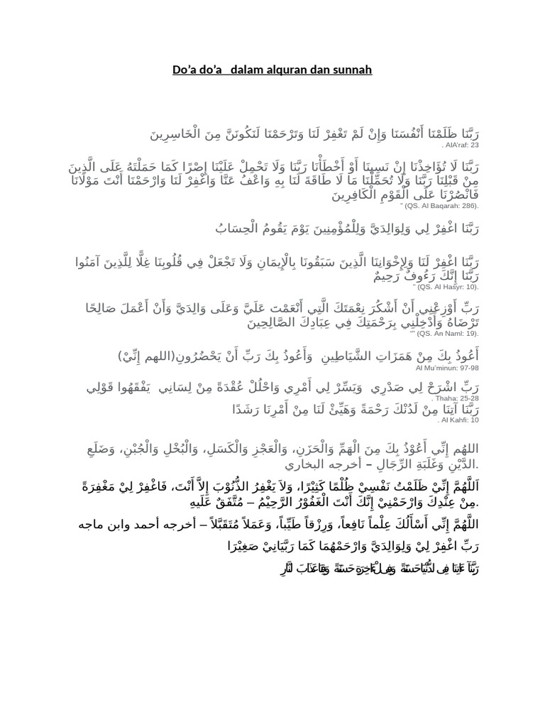 Doa Dao Dalam Alquran | PDF