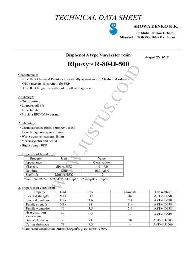 TDS Ripoxy R-804J-500 | PDF