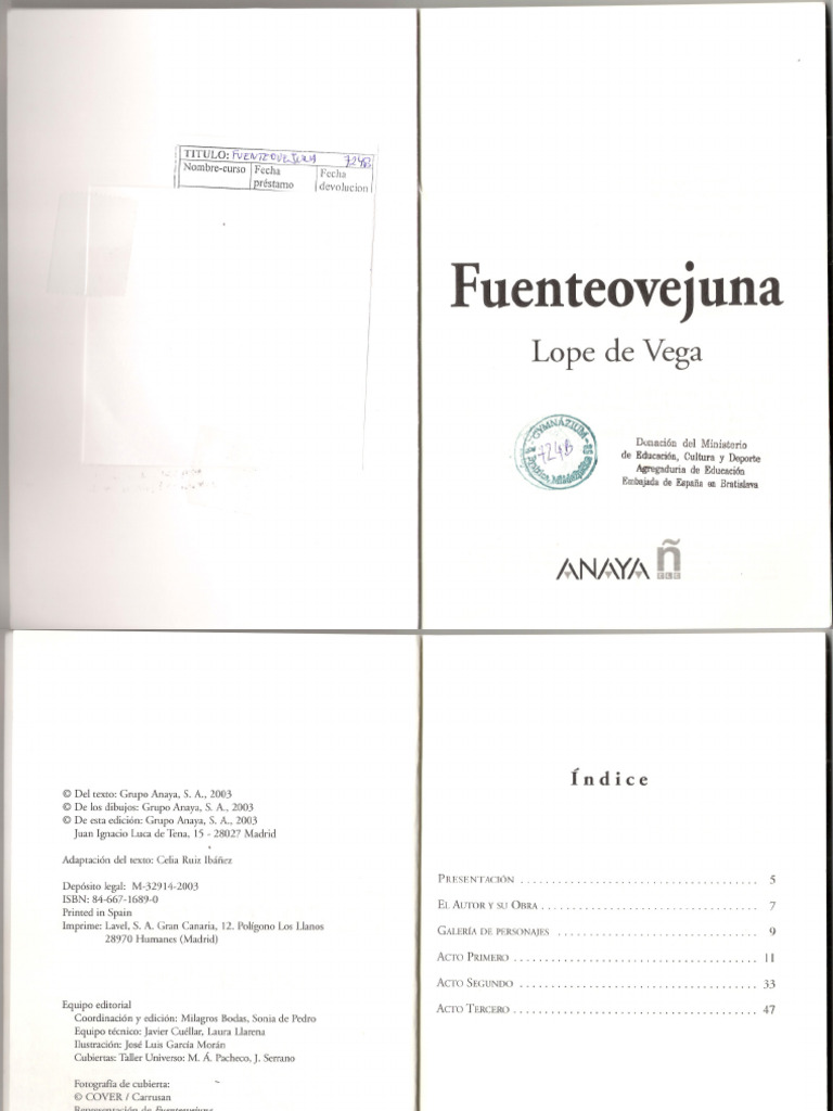 Lope de Vega-Fuenteovejuna (1) - 250425 - 222400 | PDF