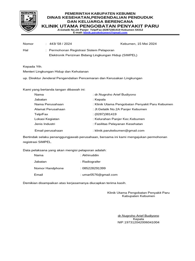 Formulir SIMPEL LH | PDF
