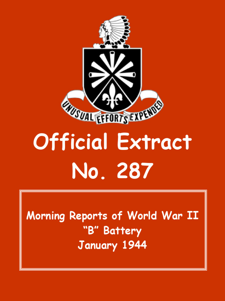 158th Field Artillery Official Extract No. 287 | PDF
