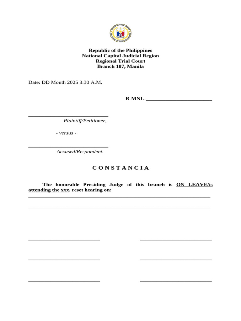 Constancia Template (Blank) | PDF