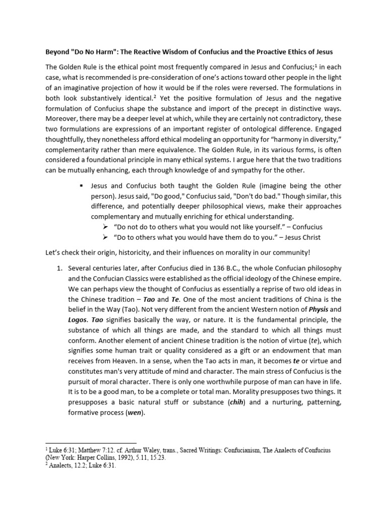 Confucius and the Golden Rule Explained | PDF | Confucianism | Golden Rule