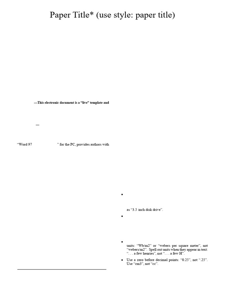 IEEE Paper Formatting Template Guide | PDF | International System Of ...