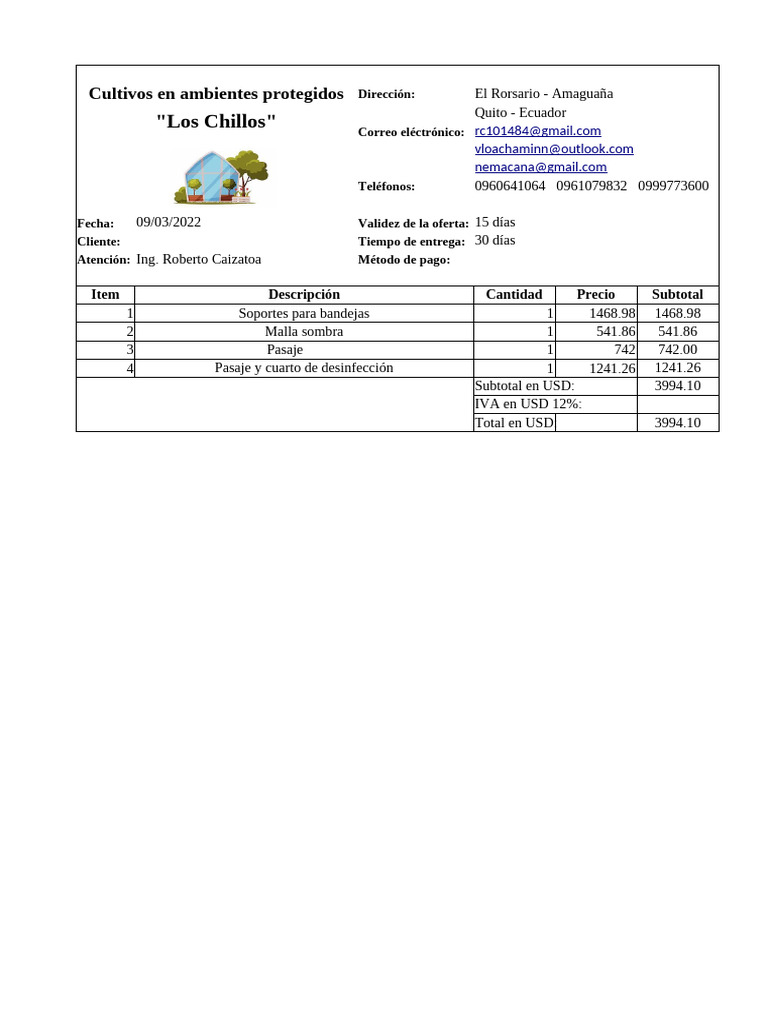 Modelo Proforma | PDF