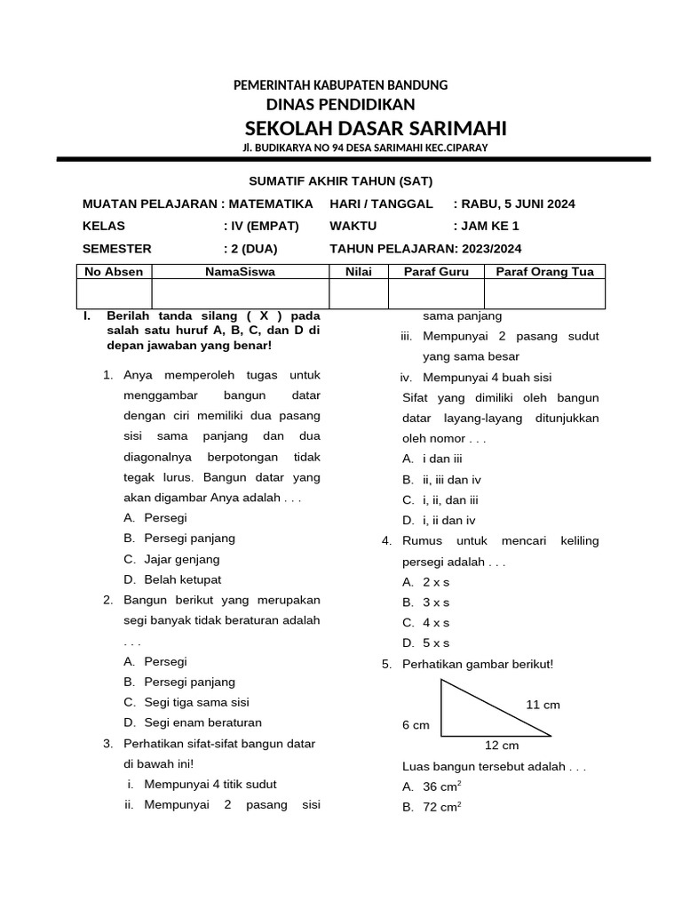 MTK SAT 2023-2024 | PDF