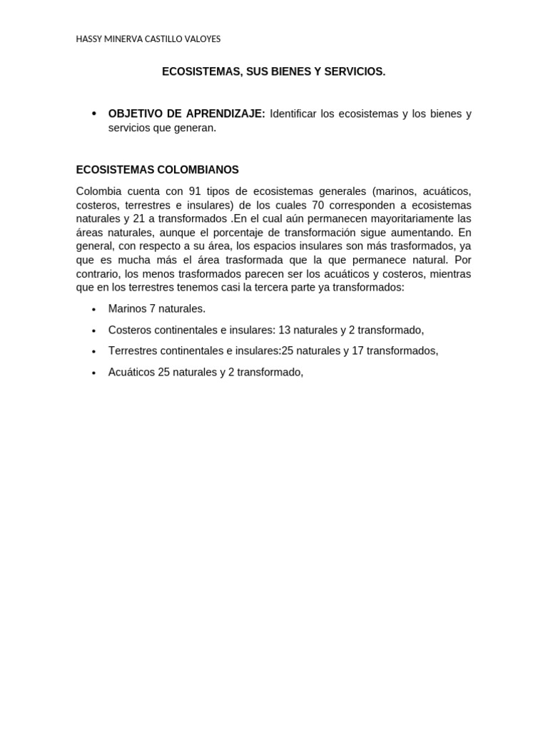 ECOSISTEMAS,BIENES Y SERVICIOS. | PDF | Humedal | Biogeografia