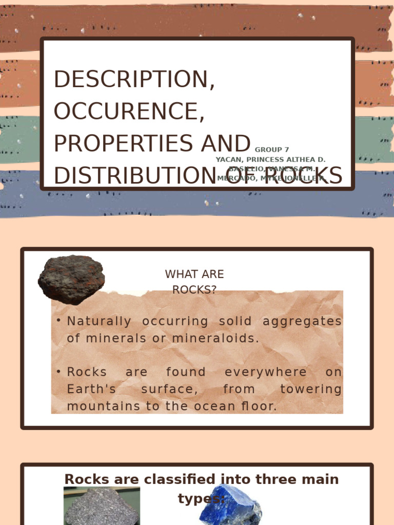 Description Occurence Properties and Distribution of Rocks | PDF | Rock ...