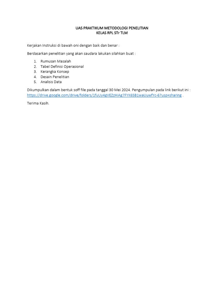 Uas Praktikum Metodologi Penelitian | PDF