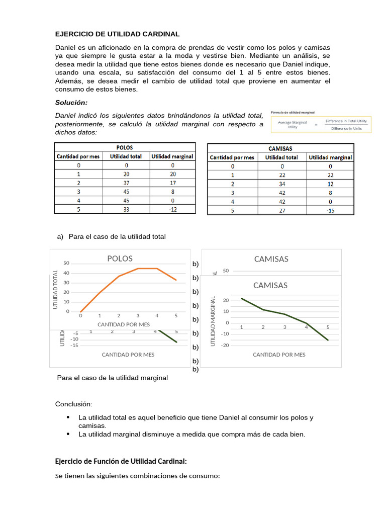 S7-Ejercicio de Utilidad Cardinal | PDF | Utilidad | Utilidad marginal