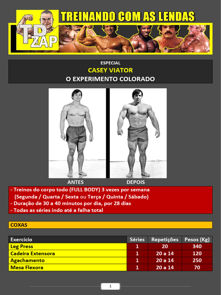 TREINANDO COM AS LENDAS Especial CASEY VIATOR | PDF | Musculação