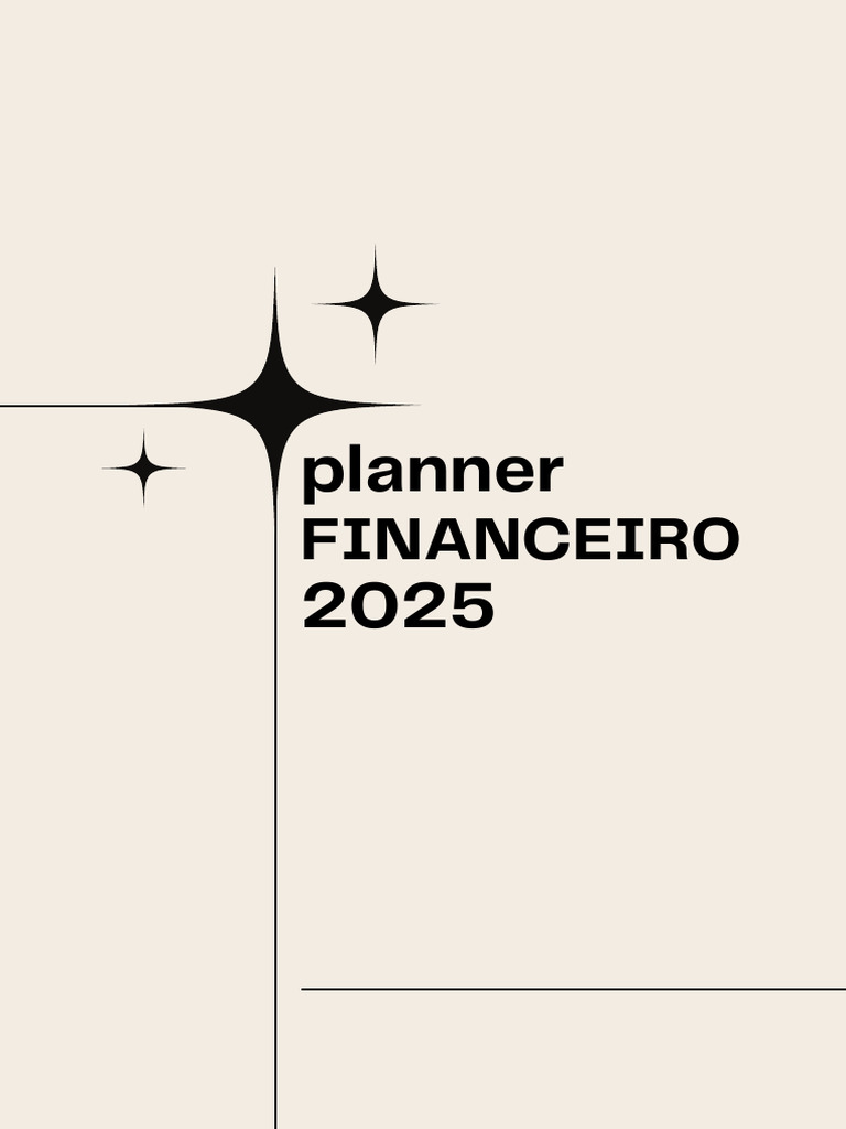 Planner Financeiro Anual Completo Minimalista Preto e Creme Documento A4.PDF | PDF